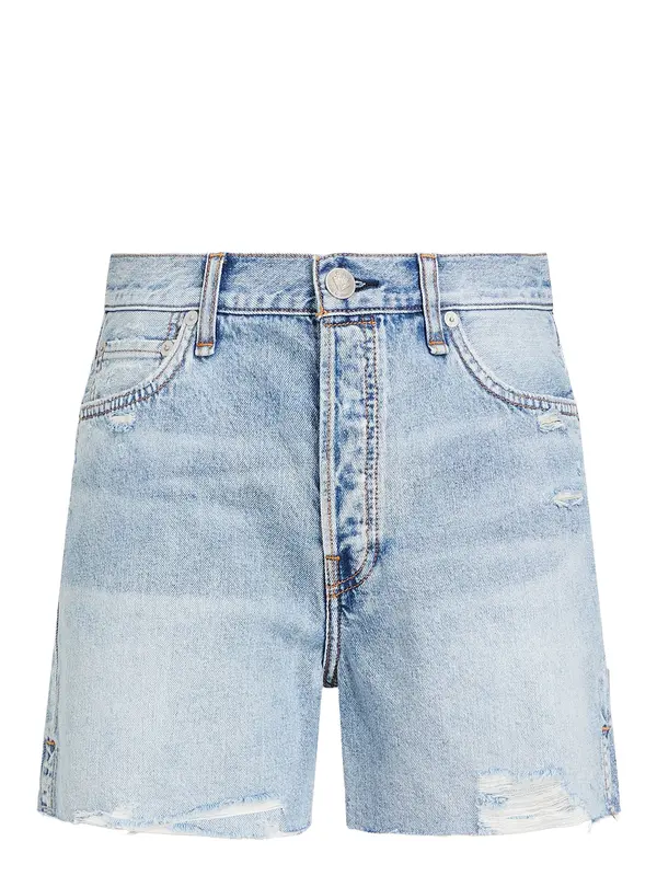 Rag & Bone Distressed Denim Shorts - Light Denim
