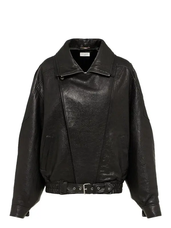Saint Laurent Oversized Leather Blouson - Black
