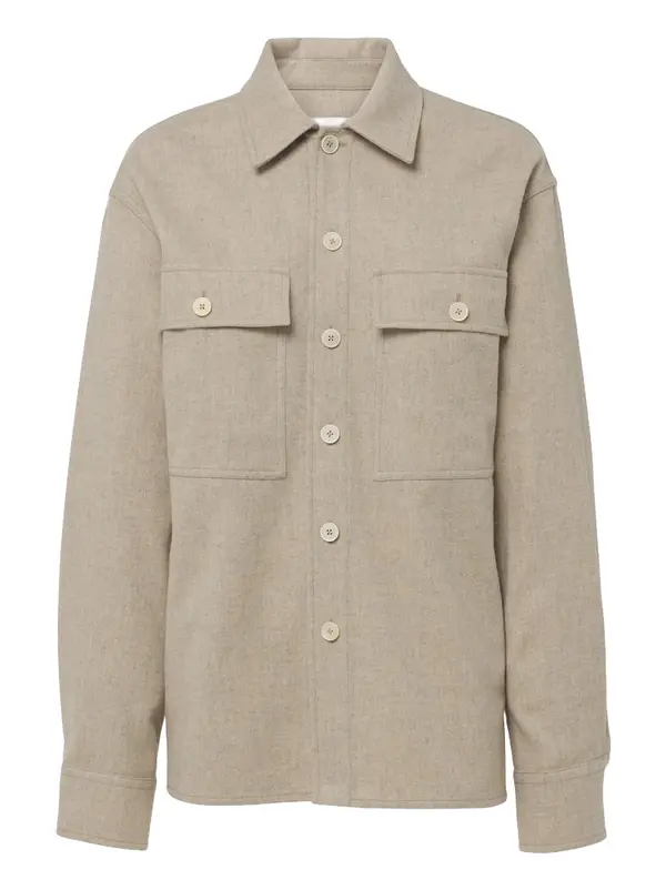 JIL SANDER Virgin Wool Overshirt - Beige