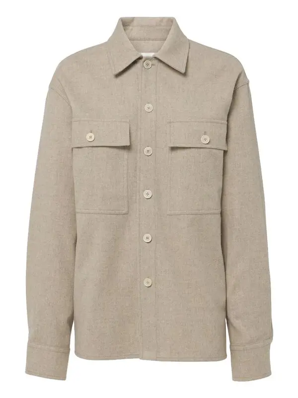 JIL SANDER Virgin Wool Overshirt - Beige