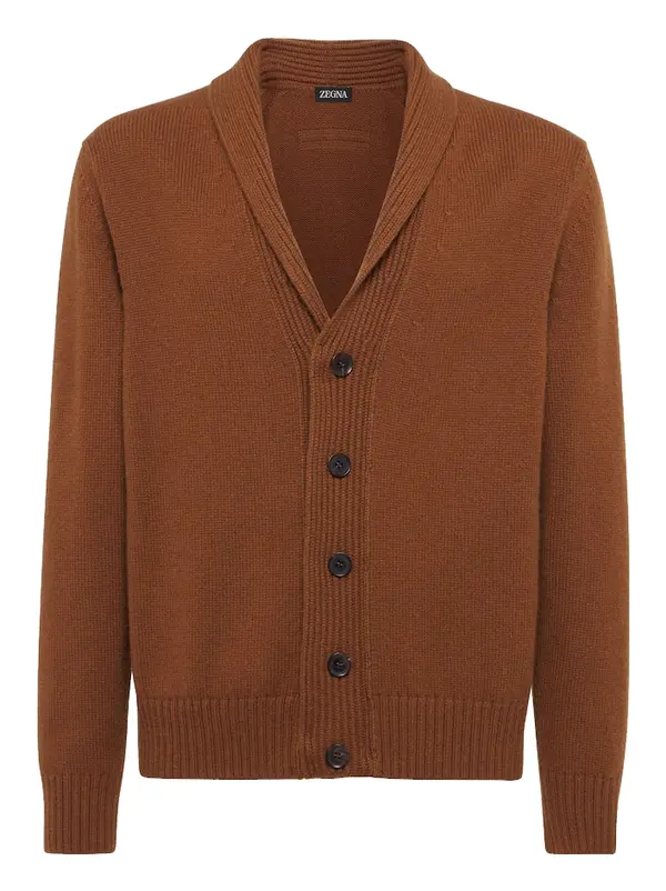 Zegna Cashmere And Mohair Cardigan - Brown