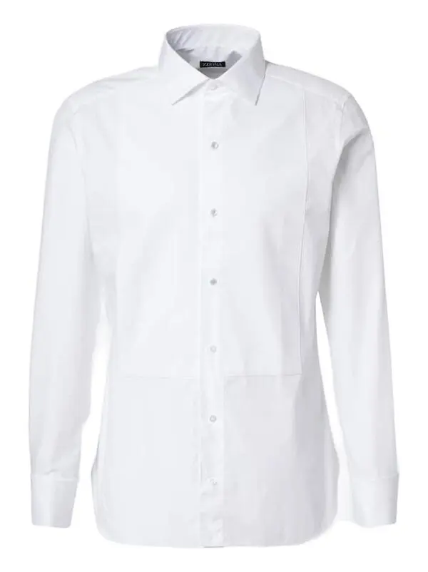 Zegna Cotton Tuxedo Shirt - White