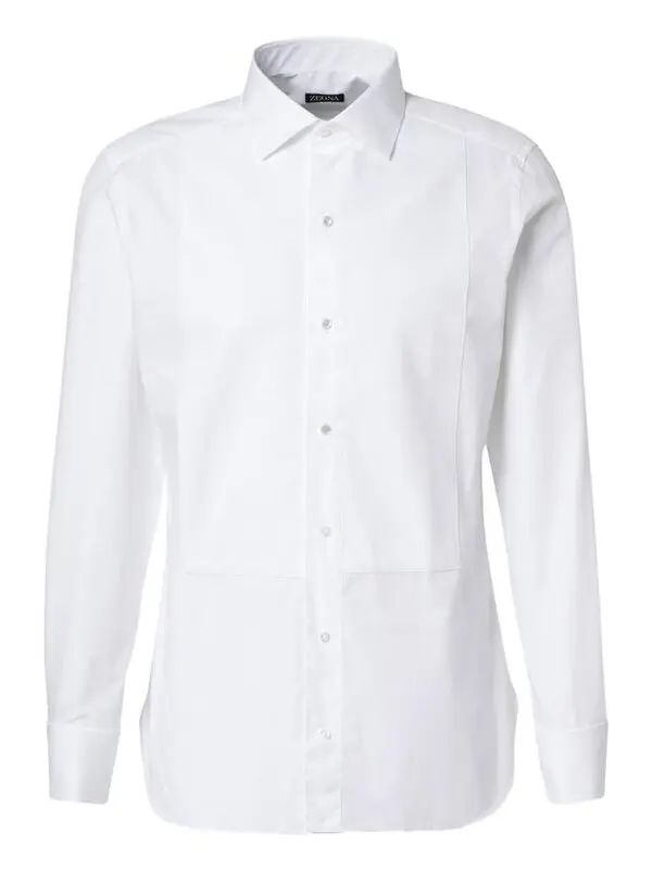Zegna Cotton Tuxedo Shirt - White