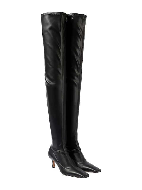 Proenza Schouler Faux Leather Over-the-knee Pointed Toe Boots - Black