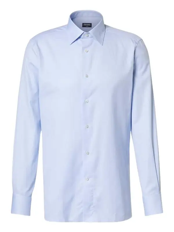 Zegna Cotton Oxford Shirt - Blue