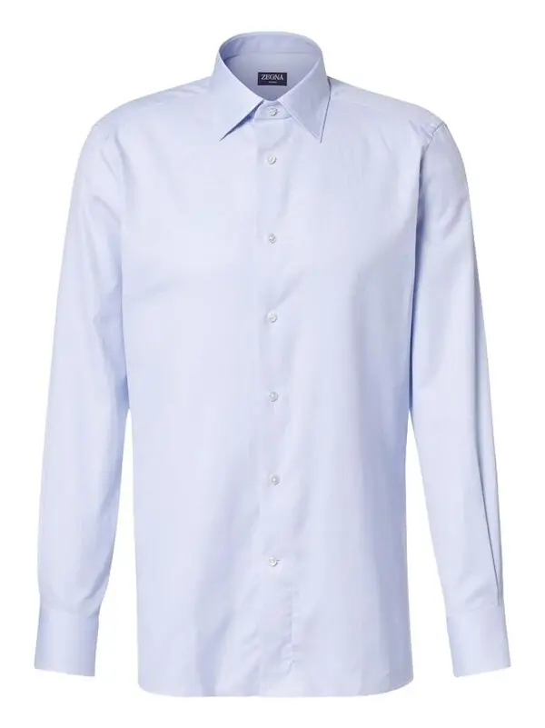 Zegna Cotton Oxford Shirt - Blue
