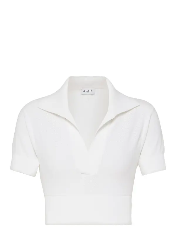 Alaïa Cropped Polo Shirt - White