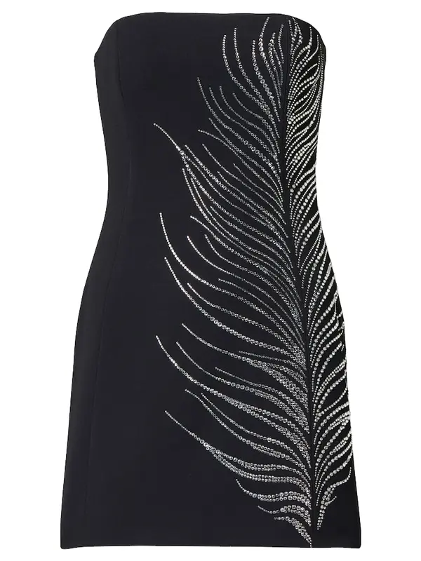 David Koma Crystal-embellished Mini Dress - Black