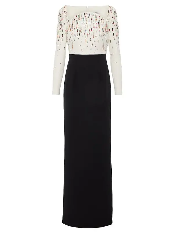 Safiyaa Racha Embroidered Gown - Black