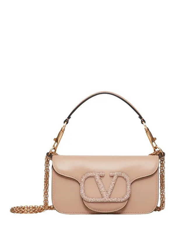 Valentino Garavani Leather Loco Shoulder Bag - Beige