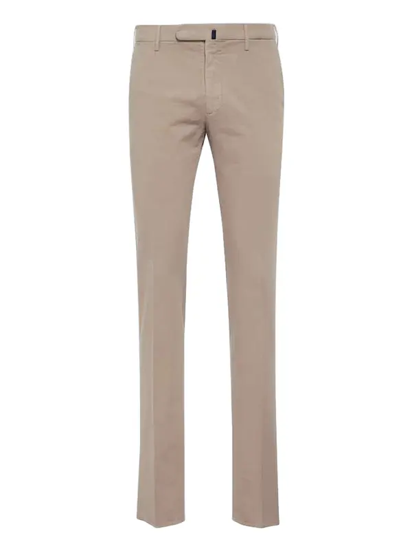 SLOWEAR Incotex Cotton Slim Fit Trousers - Beige