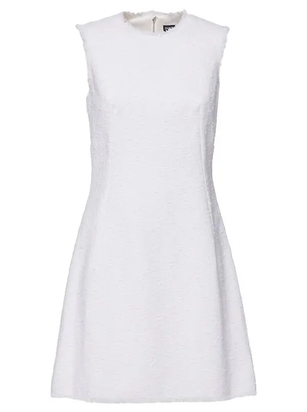 Dolce & Gabbana Capri Cotton-blend Raschel Tweed Mini Dress - White