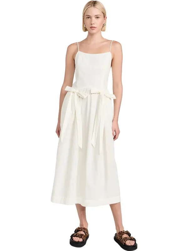 DAMSON MADDER Poplin Midi Dress - White