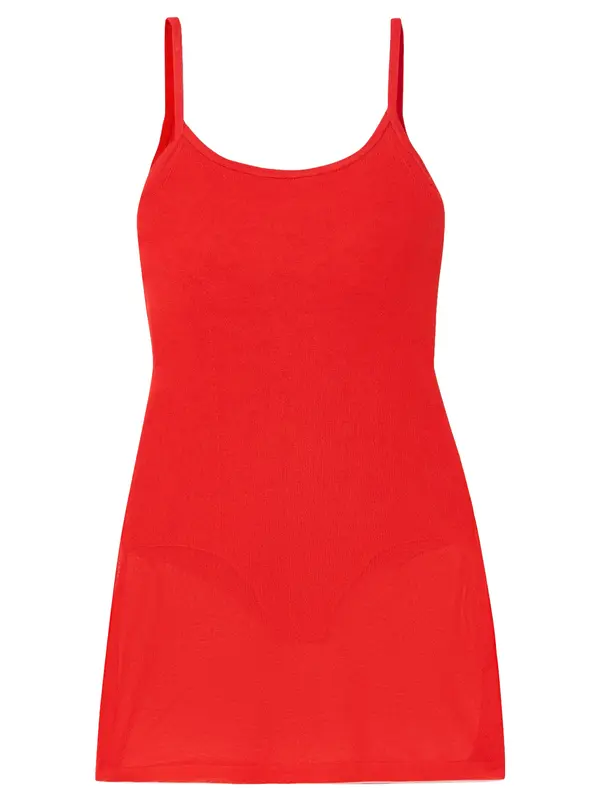 Jacquemus Roupao Stretch-mesh Mini Dress - Red