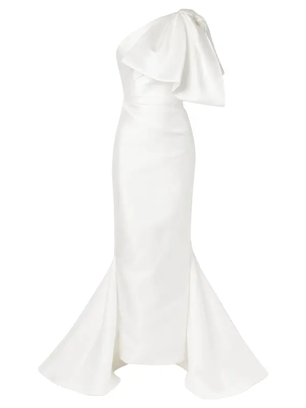 Solace London Priya One-shoulder Gown - White
