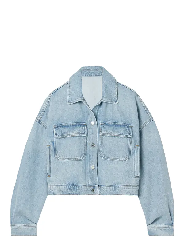 AGOLDE Luka Cropped Denim Jacket - Blue