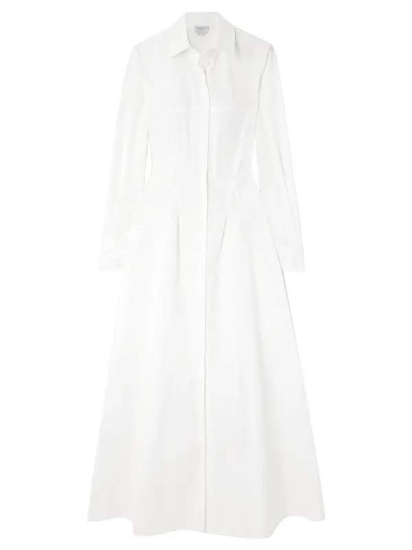 Gabriela Hearst Eugene Cotton-poplin Maxi Shirt Dress - White