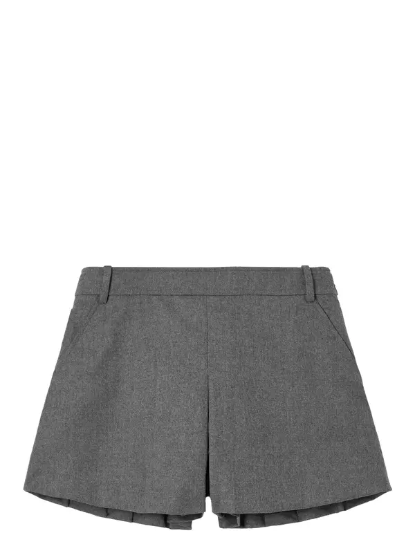 TOM FORD Pleated Wool-twill Shorts - Gray