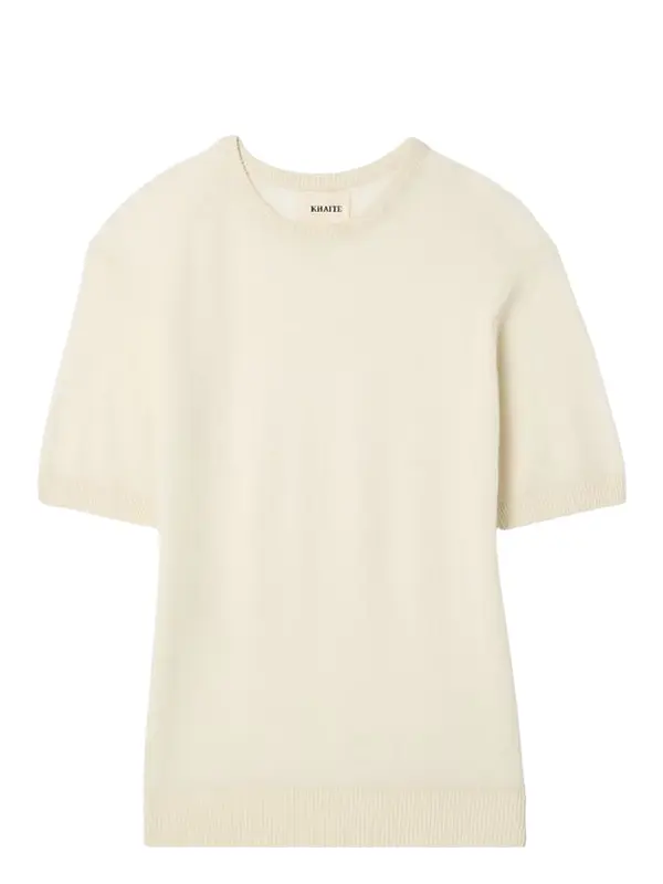Khaite Pierre Cashmere-blend T-shirt - Cream