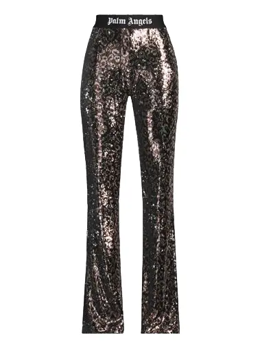 Palm Angels Leopard-print Flared Leg Pants - Black