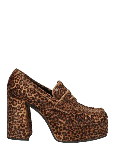 LORIBLU Leopard-print Loafers - Beige