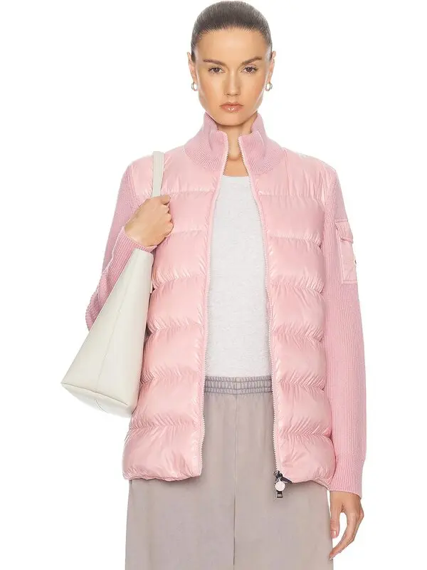 Moncler Zip Up Cardigan - Pink
