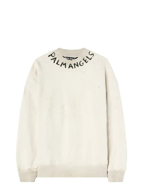 Palm Angels Seasonal Logo Vintage Crew - White