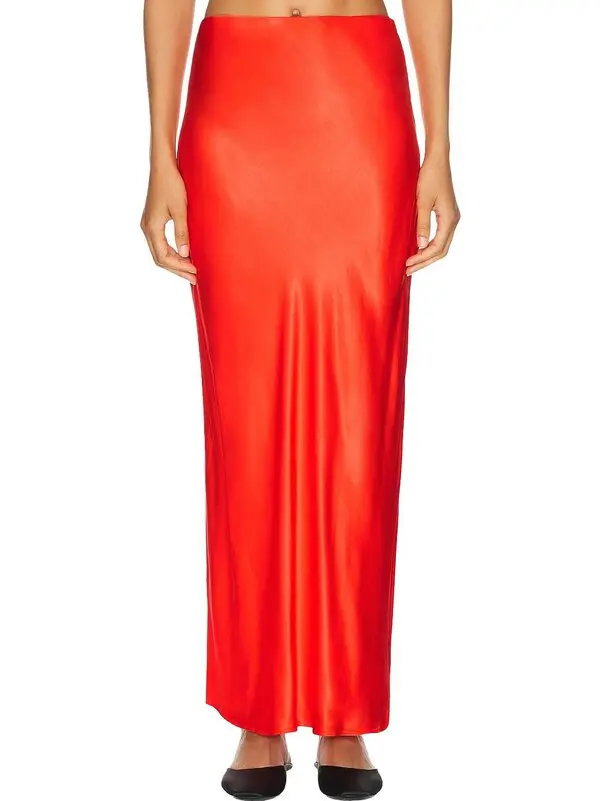 L'academie By Marianna Noemie Midi Skirt - Red Orange