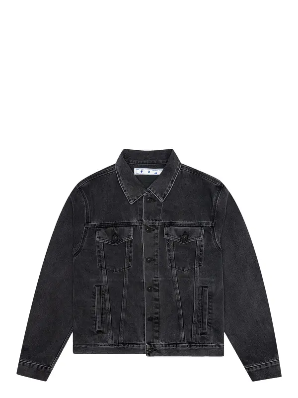 Off-White Negative Mark Slim Denim Jacket - Grey