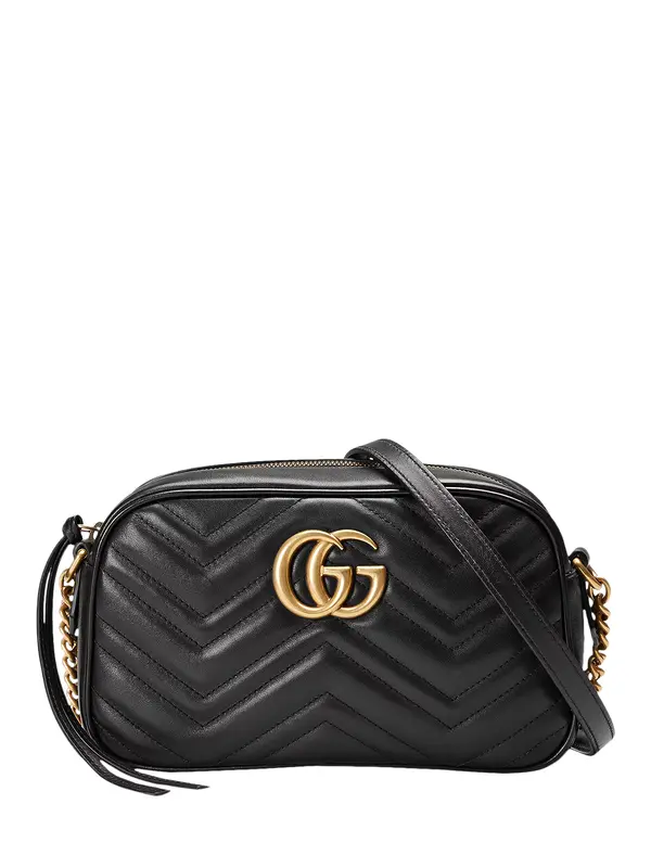 Gucci Gg Marmont Small Matelassé Shoulder Bag - Black