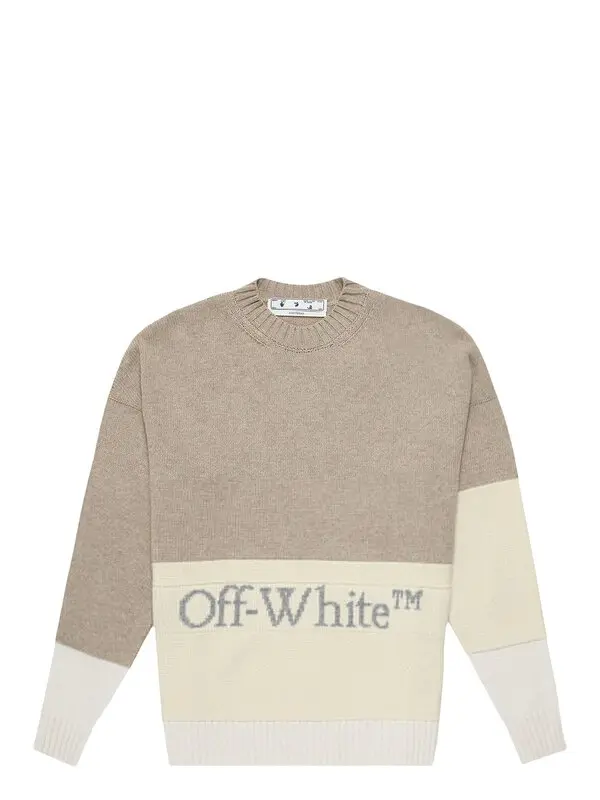 Off-White Blocked Knit Crewneck - Cream