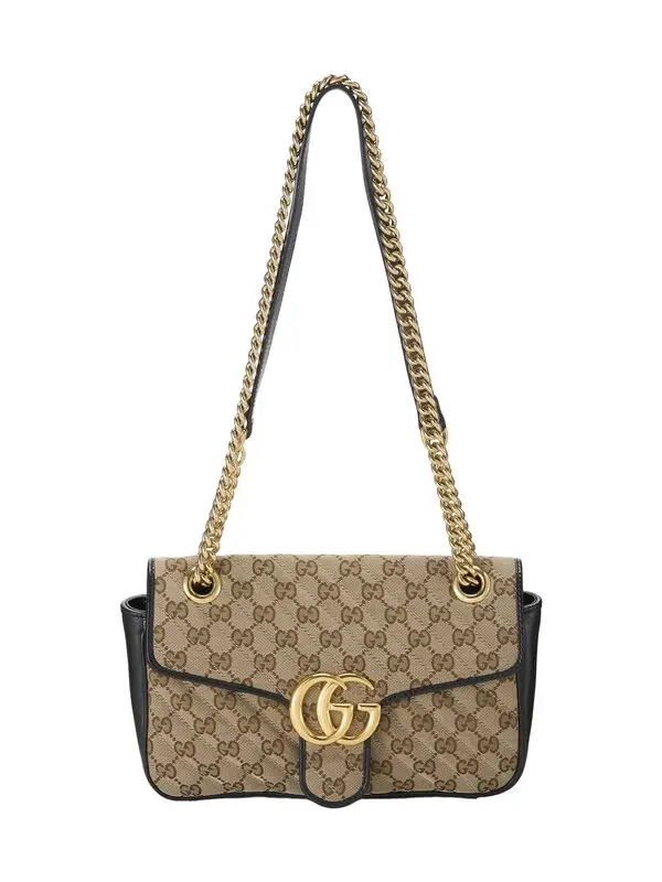 Gucci Original Gg Canvas Marmont Shoulder Bag - Black