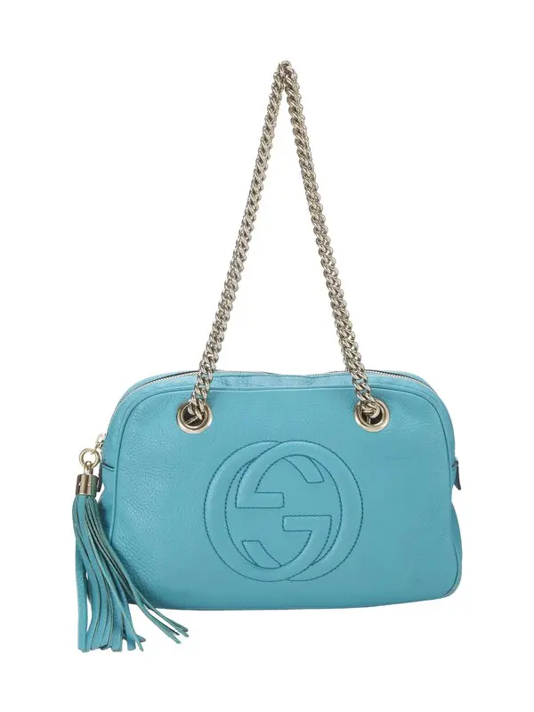 Gucci Leather Soho Chain Shoulder Bag - Blue