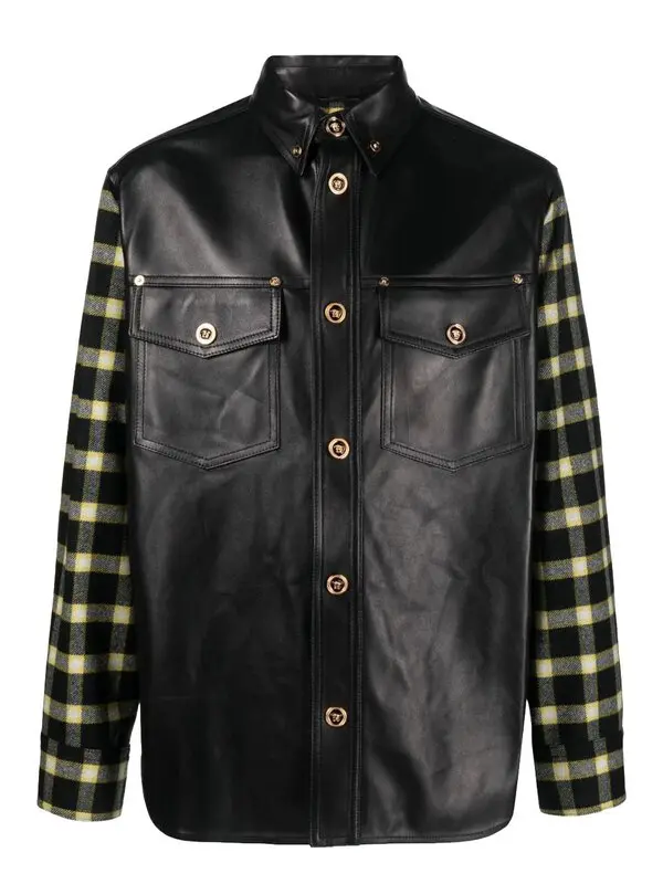 Versace Blouson Leather Jacket - Black