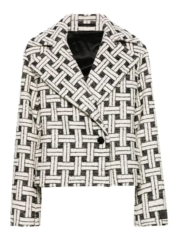 Kenzo Double-breasted Checkered Jacket - Black