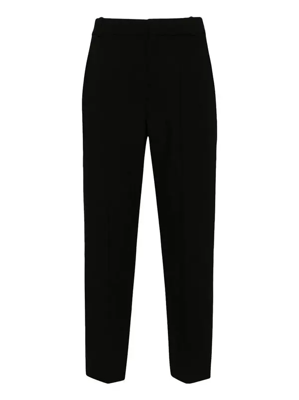 Balmain Double Crepe Wool Straight Pants - Black