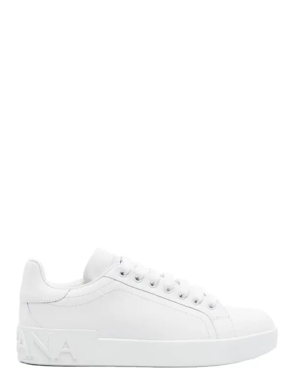 Dolce & Gabbana Portofino Leather Sneakers - White