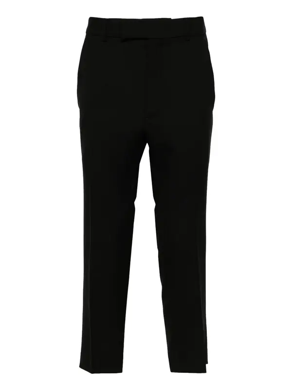 MORDECAI Embroidered-trim Tapered Trousers - Black