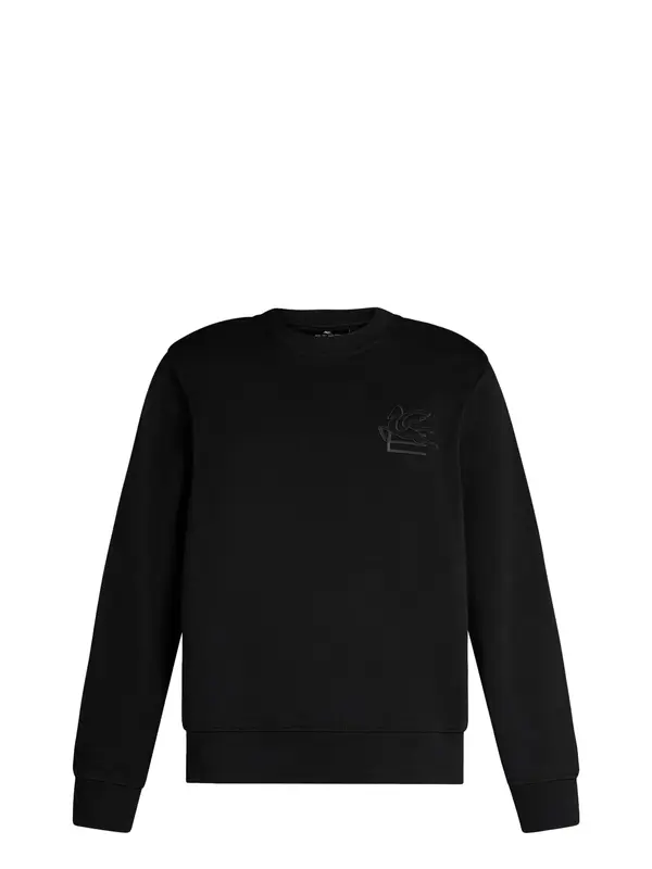 Etro Pegaso Appliqué Crew-neck Sweatshirt - Black