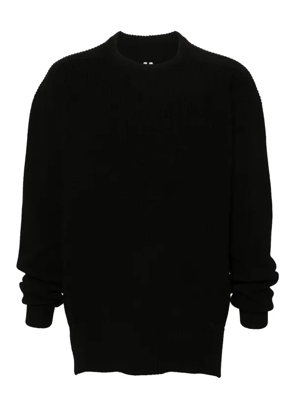 Rick Owens Fisherman-knit Virgin Wool Jumper - Black