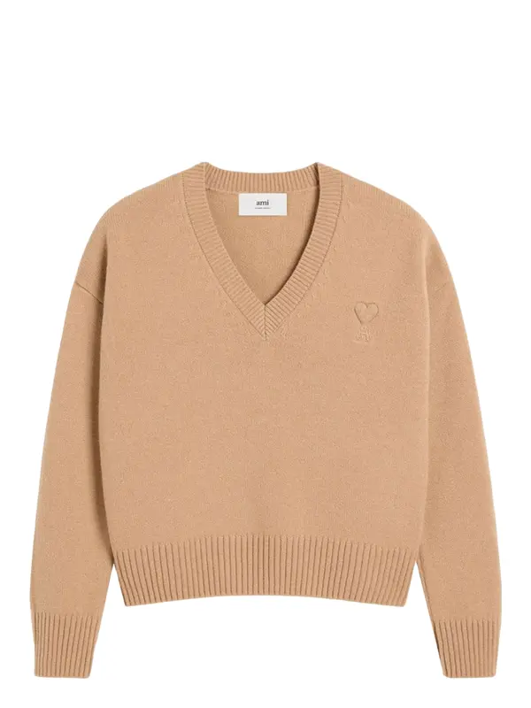 Ami De Coeur V-neck Jumper - Neutrals