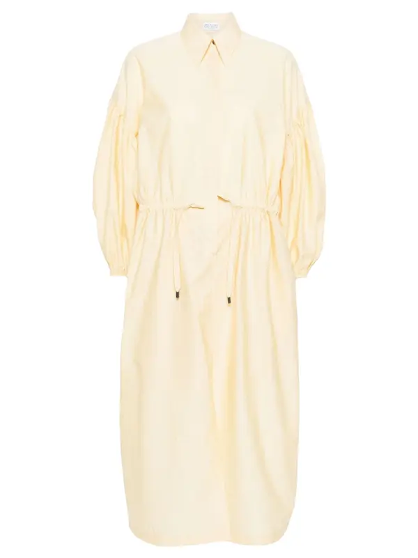 Brunello Cucinelli Balloon-sleeve Maxi Shirt Dress - Yellow