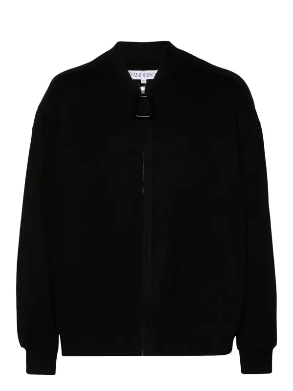 JW Anderson Felted Wool Bomber Jacket - Black