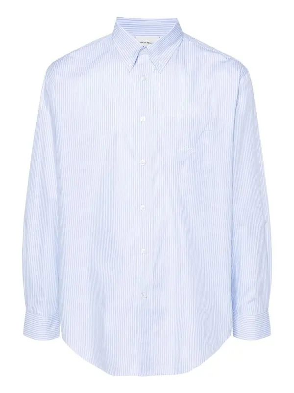Drole De Monsieur La Chemise Rayée Cotton Shirt - Blue
