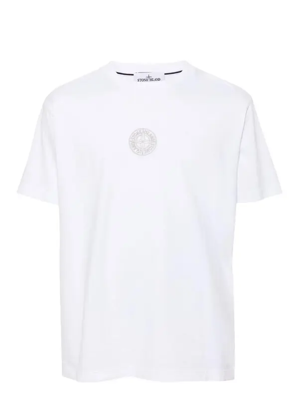 Stone Island Compass-motif Cotton T-shirt - White