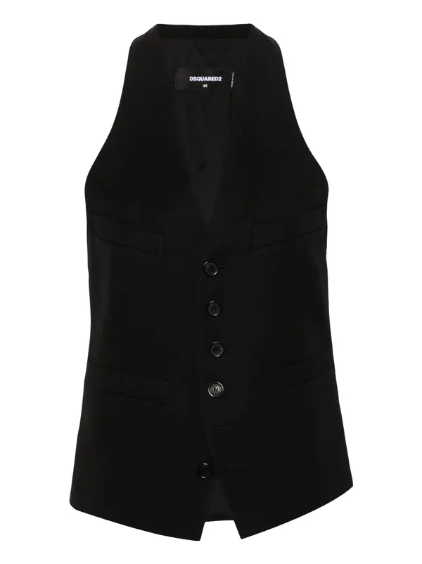 Dsquared2 Classic Dean Racerback Waistcoat - Black