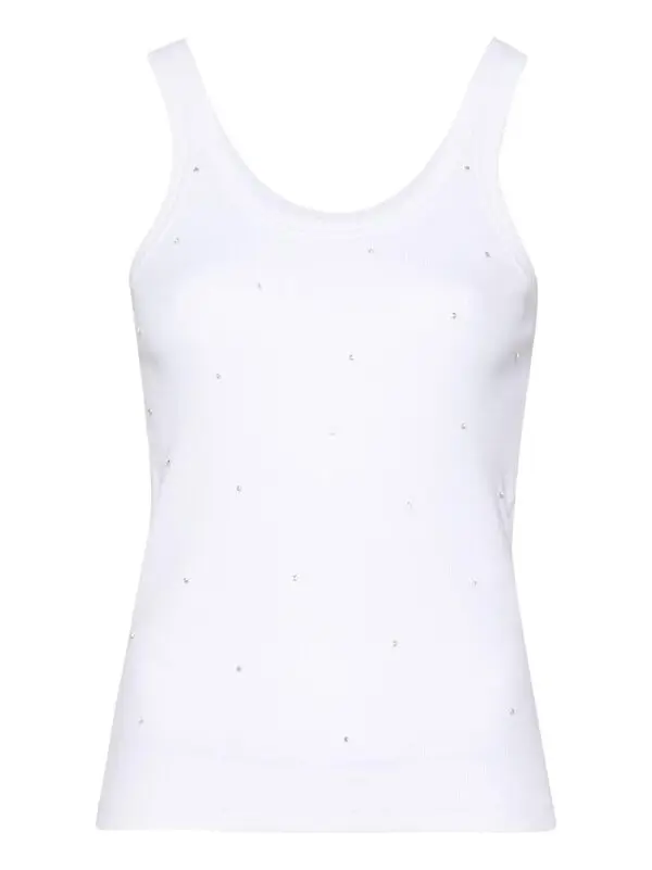 Sandro Rhinestone Embellished Tank Top - White