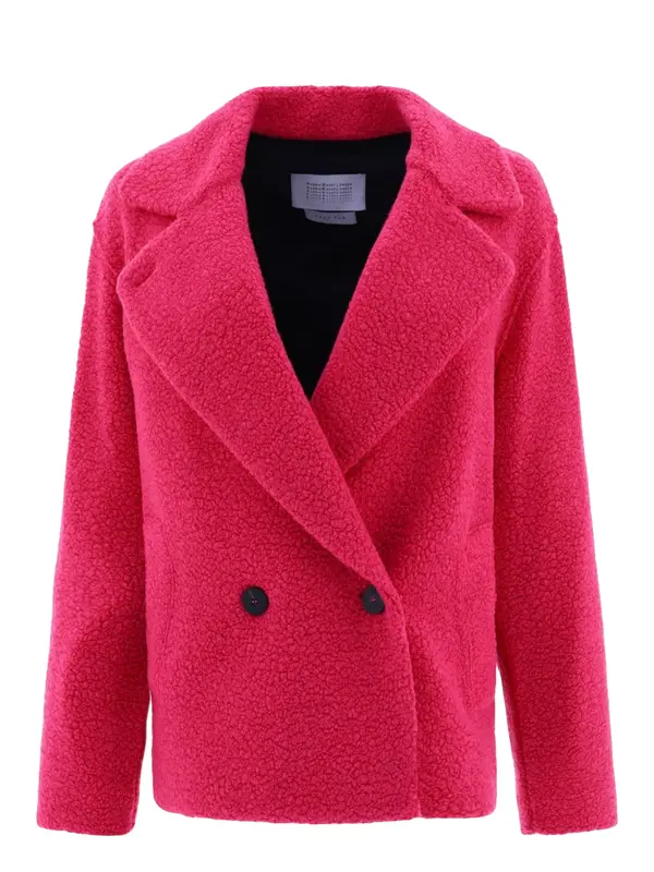 Harris Wharf London Double-breasted Fleece Jacket - Pink