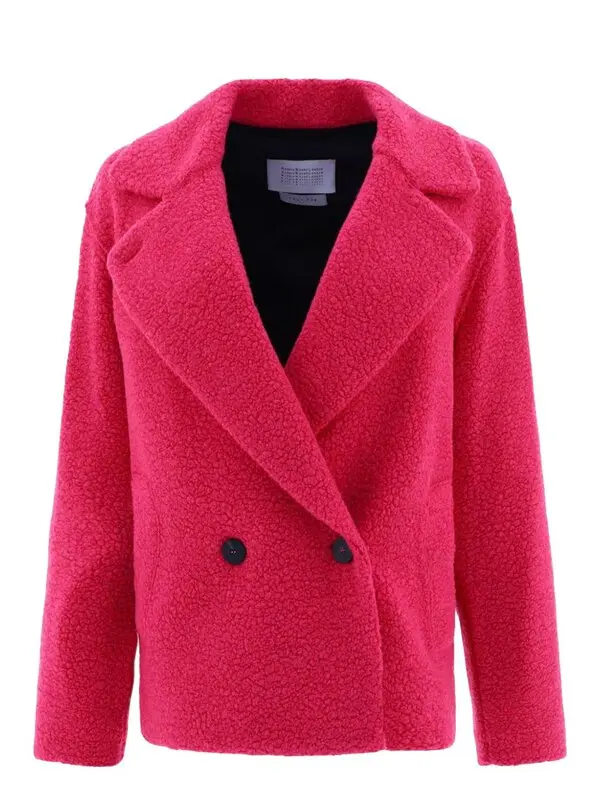 Harris Wharf London Double-breasted Fleece Jacket - Pink