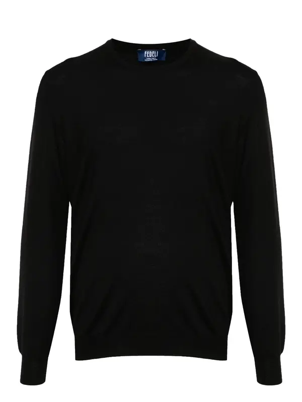 Fedeli Fine-knit Virgin-wool Jumper - Black